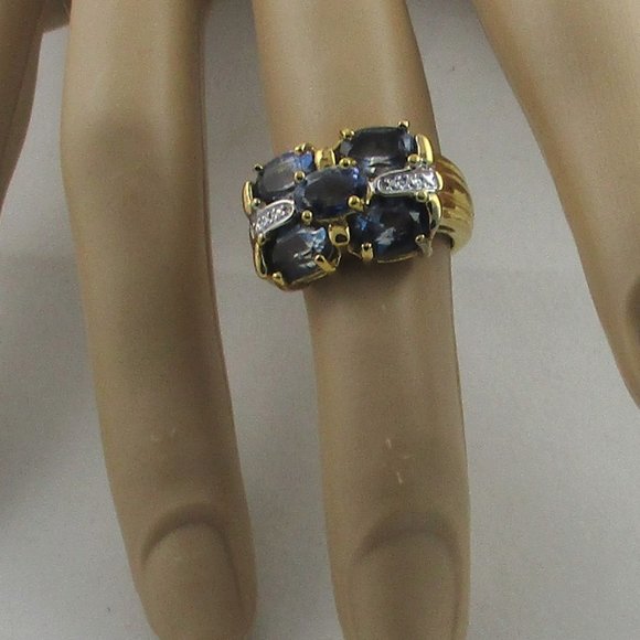Technibond | Jewelry | Technibond 5stone Blue Topaz Ring | Poshmark